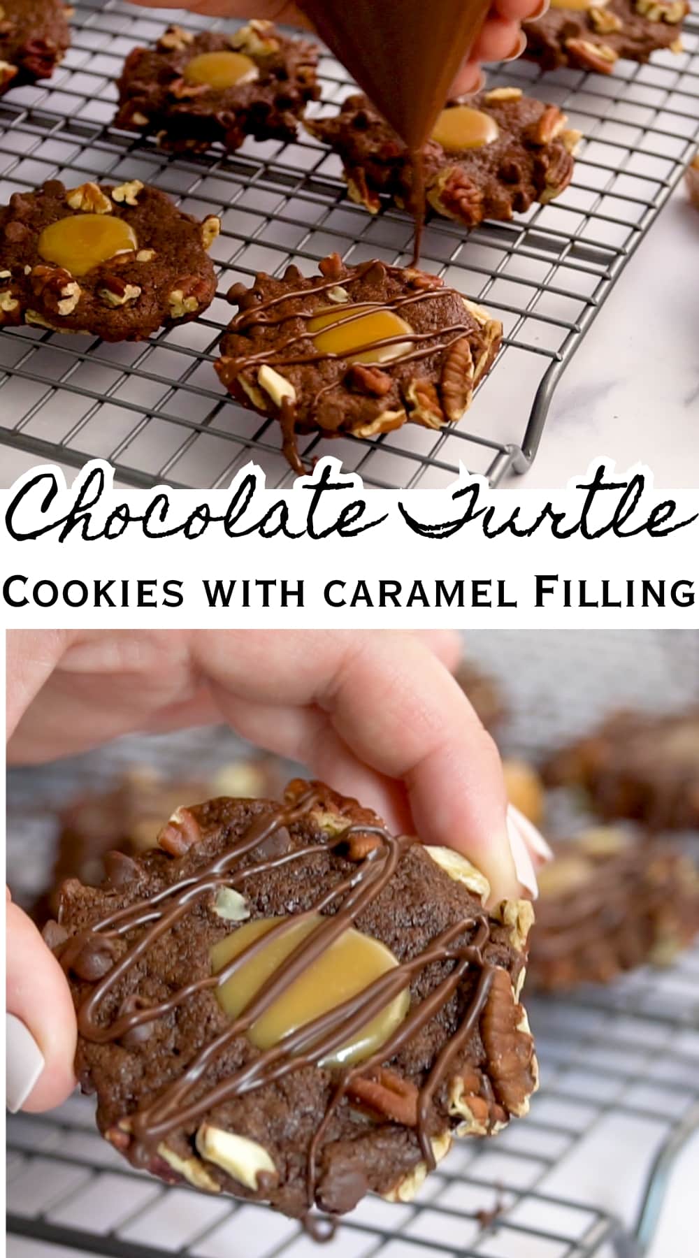Chewy Chocolate Turtle Cookies - Easy Recipe Makes 30!