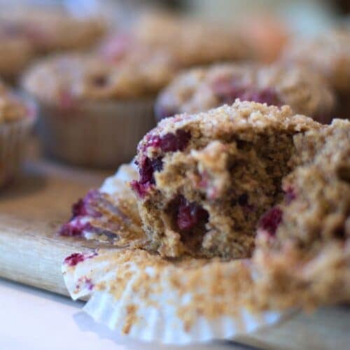 Sourdough Flax Seed Muffins with Berries - The Best Breakfast!