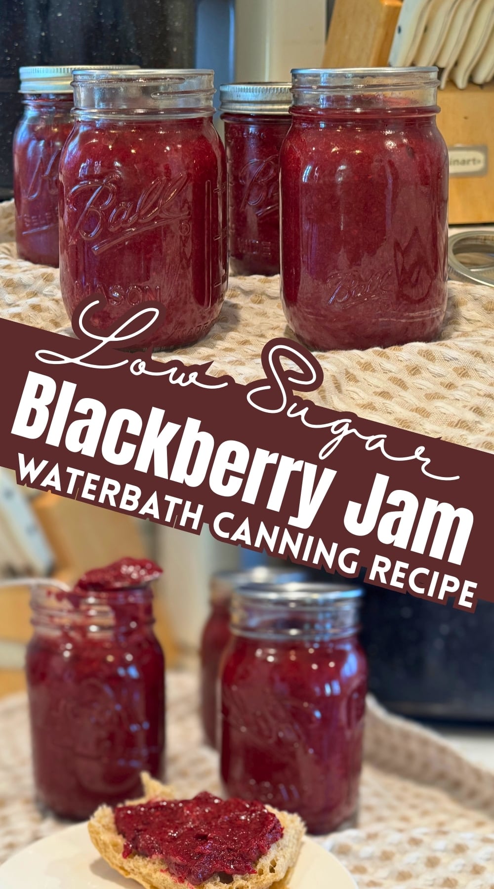 Easy Blackberry Jam Canning Recipe with Pomona's Pectin - Low Sugar